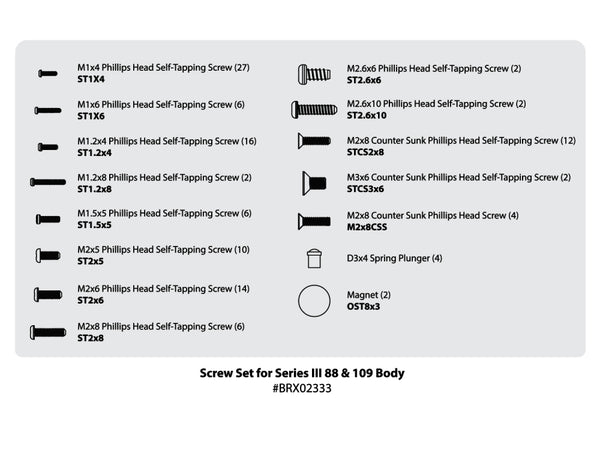 Boom Racing Complete Screw Set for Land Rover Series III Body Kit for ...