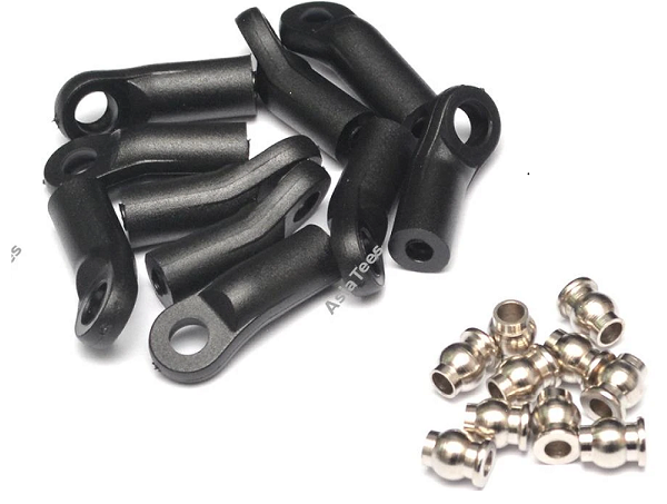 M3 Nylon Rod Ends (Upwards) 20.00MM w/ Steel Pivot Ball (5.8x3x7.4mm ...